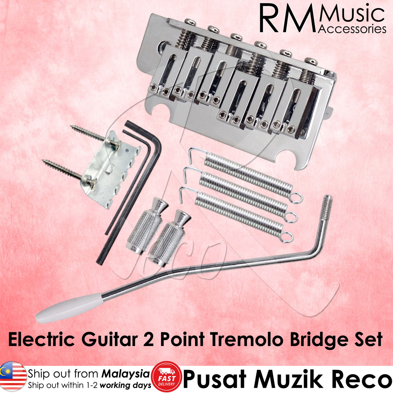 RM RTB50 CR Electric Guitar 2 Point Tremolo Bridge System – Reco Music ...