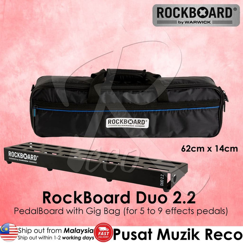Warwick RockBoard DUO 2.2 Pedalboard with Gig Bag – Reco Music Malaysia