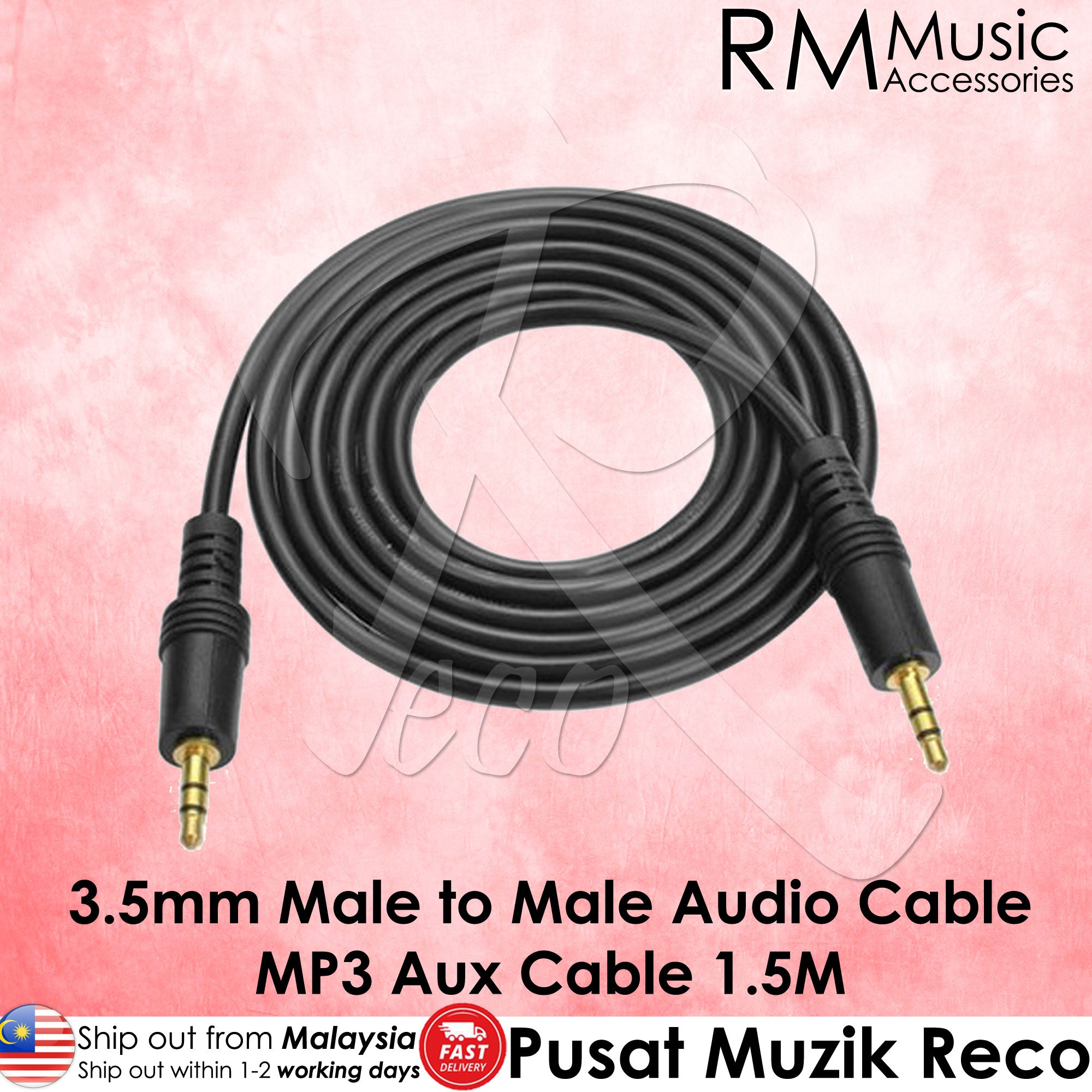 RM 3.5mm 1.5M Male to Male Audio Cable Aux Cable Headphone Cable – Reco ...