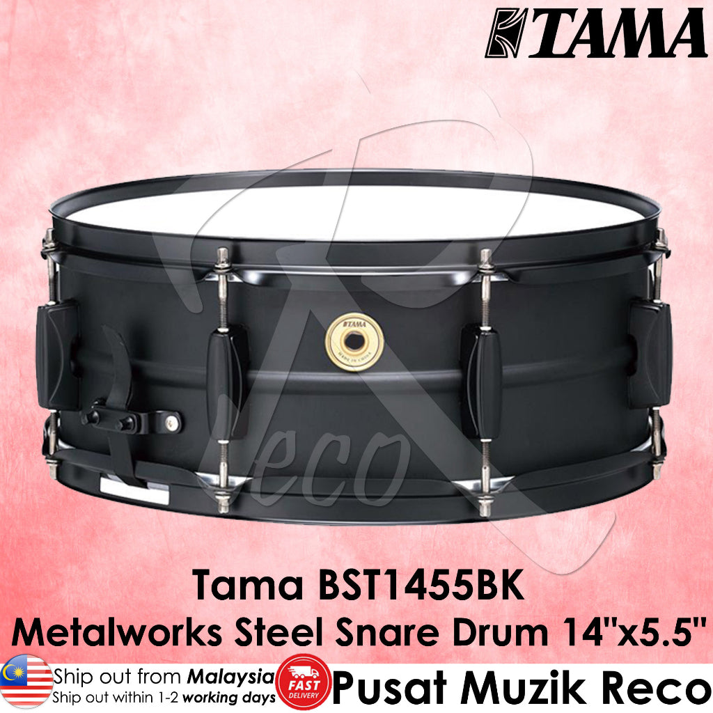 Tama Snare Drum BST1455BK Steelworks Steel Snare Drum 14"x5.5" Black ...